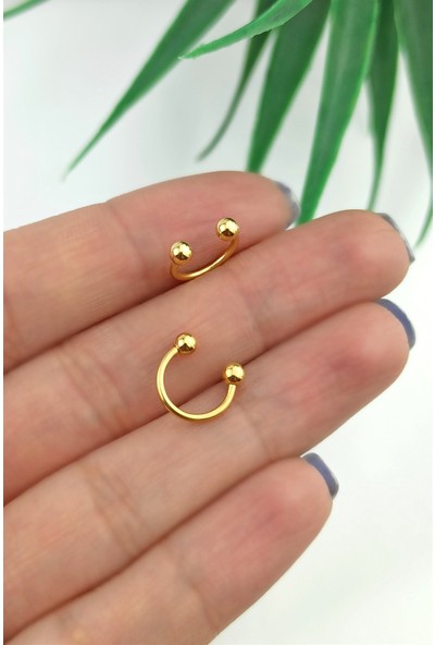 ÇLK Accessories 316 L Cerrahi Çelik 2 Li Küçük Boy Septum Piercing TRPIERCING080 PIERX050*2X