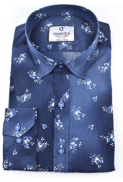 Assente 563-4 Assente Silim Fit Gömlek/lacivert/m Assente 563-4 Assente Silim Fit Gömlek/lacivert/m