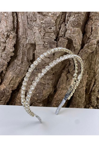 WhoKnows Gümüş Kristal Çift Sıralı Taç Gri Renk WhoKnows Gümüş Kristal Çift Sıralı Taç Gri Renk