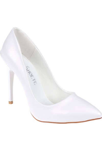 Pullman Kadın Topuklu Ayakkabı Stiletto Sitil Beyaz