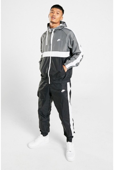 Nike Sportswer Hoxton Woven Loose Fit (Bol Kesim) Siyah, Gri, Beyaz Eşofman Takımı