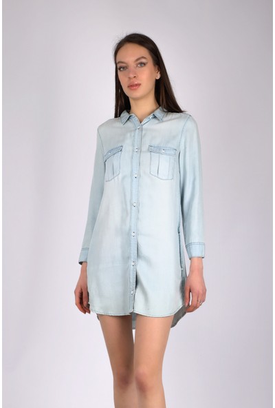 Bomestida Kadın Mavi Kot Gömlek & Tunik Bomestida Kadın Mavi Kot Gömlek & Tunik