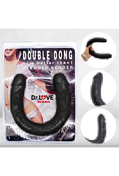 Drlove Çift Taraflı U Şeklinde Siyah Elastik Büyük Boy Dildo Drlove Çift Taraflı U Şeklinde Siyah Elastik Büyük Boy Dildo