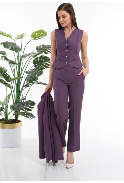 Ewa Moda 3 Parça Yelek Ceket Pantolon Takım Ewa Moda 3 Parça Yelek Ceket Pantolon Takım