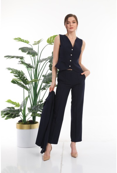 Ewa Moda 3 Parça Yelek Ceket Pantolon Takım Ewa Moda 3 Parça Yelek Ceket Pantolon Takım