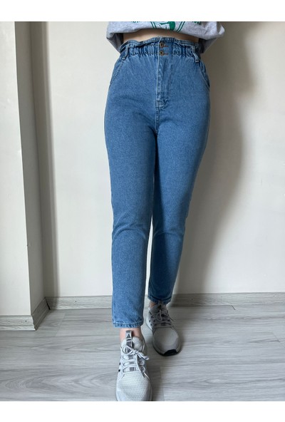 Calderon Bel Detayı Lastikli Kot Pantolon