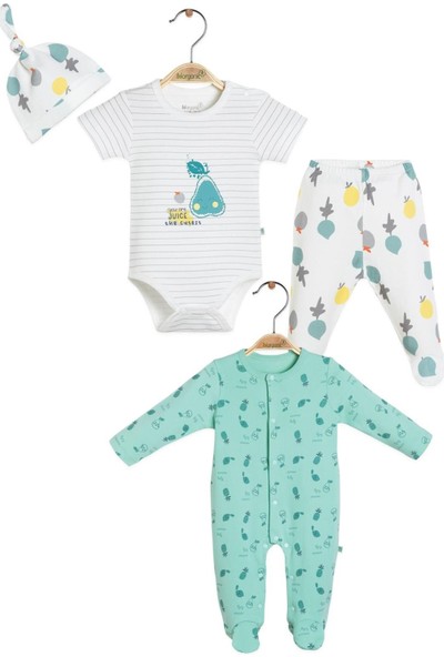 Bibaby Biorganic Pear Is So Sweet Tulumlu Tüllü Set 62244 Ekru Yeşil Bibaby Biorganic Pear Is So Sweet Tulumlu Tüllü Set 62244 Ekru Yeşil