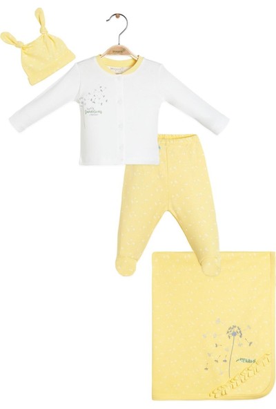 Bibaby Biorganic Fly Dandelions Battaniyeli Tüllü Set 62258 Sarı-Ekru