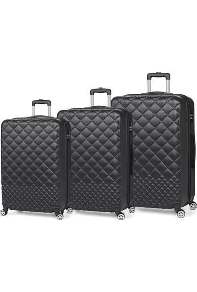 Uf Company Orta Boy Baklava Desen 4 Tekerli %100 Yerli Üretim Valiz