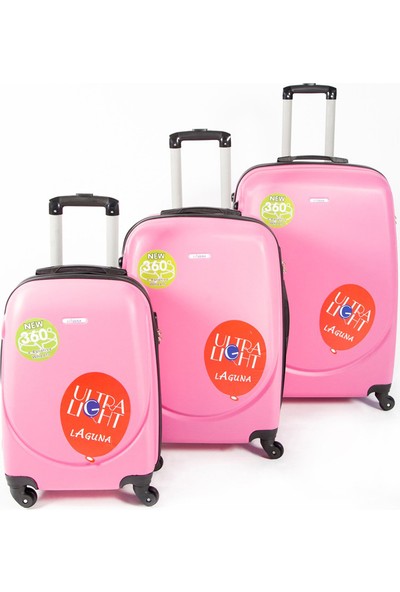 Uf Company Büyük Boy Küçük Boy 2 Li Set Gülenyüz Desen 4 Tekerli %100 Yerli Üretim Valiz
