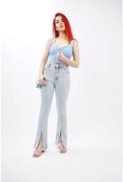 La Creia Yırtmaçlı Ispanyol Paça Jean