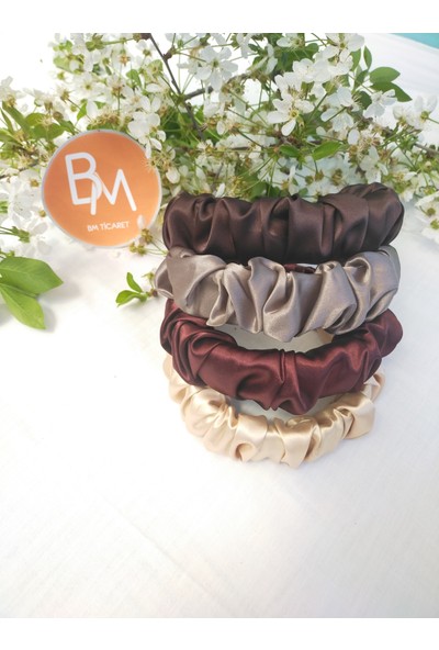 BM Ticaret 4'lü Saten Büzgülü Taç Seti