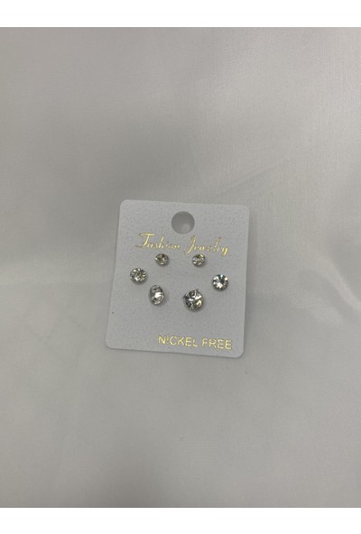 Sevcan'ın Hayal Dünyası Beyaz Tek Taş Küpe