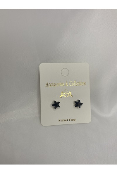 Sevcan'ın Hayal Dünyası Siyah Yıldız Zirkon Küpe