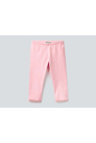 Benetton Paçası Dantelli Kapri Tayt