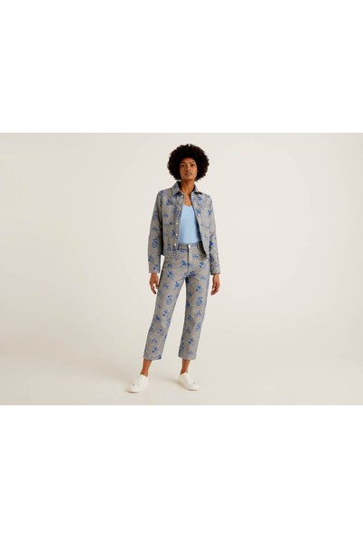 Mickey Baskılı Denim Pantolon Mickey Baskılı Denim Pantolon