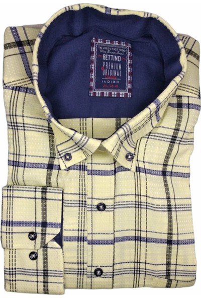 Büyük Beden Battal Boy Kareli Erkek Gömlek Uzun Kol