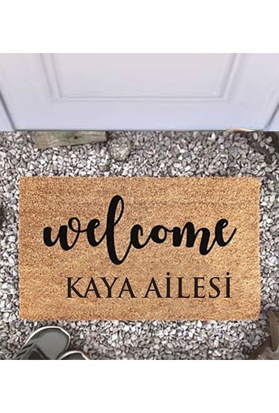 Df Event Desing Kişiye Özel Welcome Temalı Kapı Önü Paspası