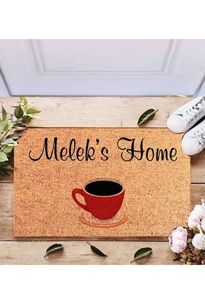 Df Event Desing Kişiye Özel Kahve Fincanı Desenli Kapı Önü Paspası