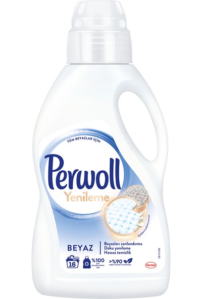 Perwoll Hassas Bakım Sıvı Çamaşır Deterjanı 1L (16 Yıkama) Beyaz Yenileme Perwoll Hassas Bakım Sıvı Çamaşır Deterjanı 1L (16 Yıkama) Beyaz Yenileme