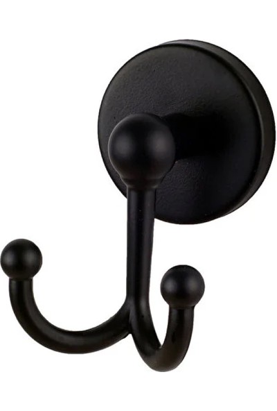 Peakbay Siyah Çatal Bornozluk Siyah Banyo Askısı Ikili