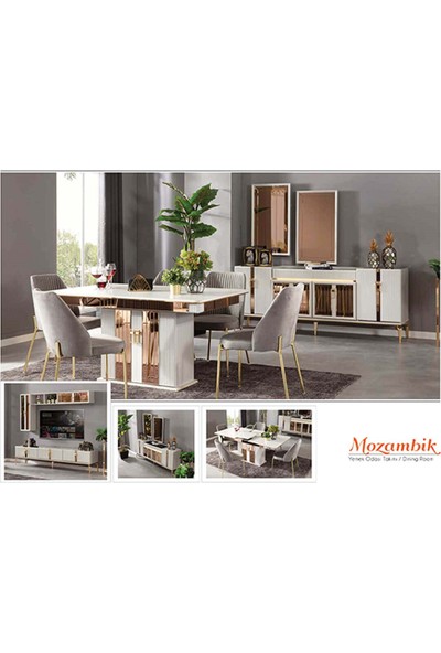 Sellora Mobilya Mozambik Yemek Odası Takımı