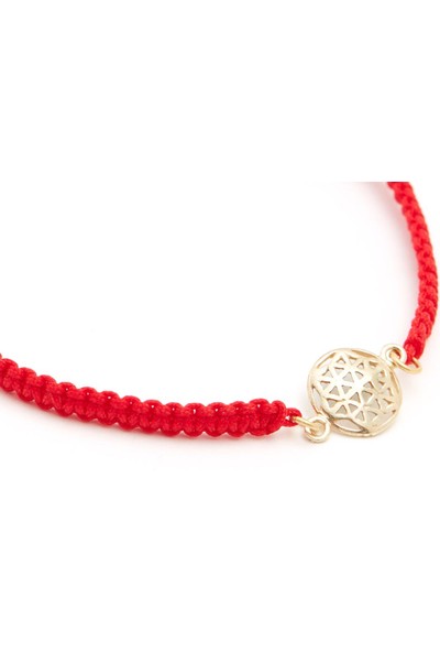 Yaşam Çiçeği Ipli Gümüş Bileklik