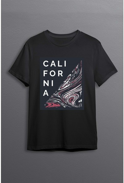 Erkek California Baskılı Pamuklu Oversize Tişört Siyah W01 Erkek California Baskılı Pamuklu Oversize Tişört Siyah W01