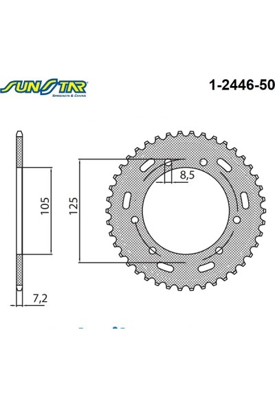 Sunstar Yamaha MT-125 Uyumlu Arka Dişli 2015-2020 Arası Mod Sunstar Yamaha MT-125 Uyumlu Arka Dişli 2015-2020 Arası Mod