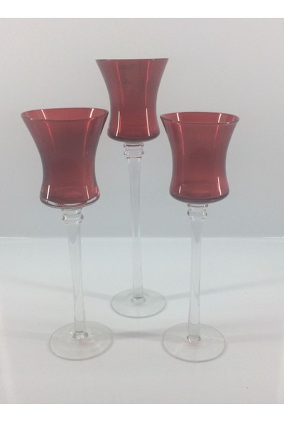 Evdetay Dekoratif 3lü Ayaklı Cam Bardak Evdetay Dekoratif 3lü Ayaklı Cam Bardak