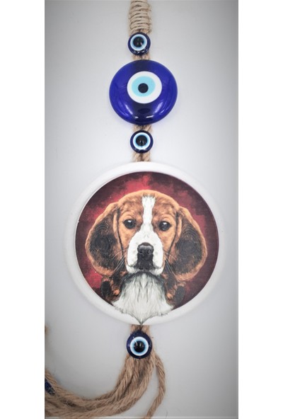Hediyelikci Makrome Polyester Uv Baskı Köpek Figürlü Nazar Boncuklu Duvar Süsü Hediyelikci Makrome Polyester Uv Baskı Köpek Figürlü Nazar Boncuklu Duvar Süsü