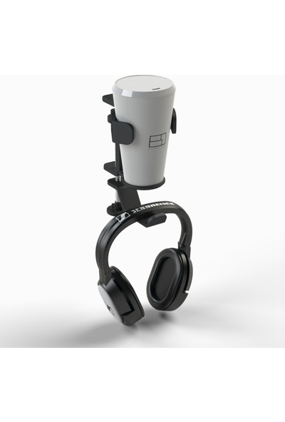 B1 Design B1-54 Kelepçeli Kulaklık Askısı & Bardak Tutucu Stand