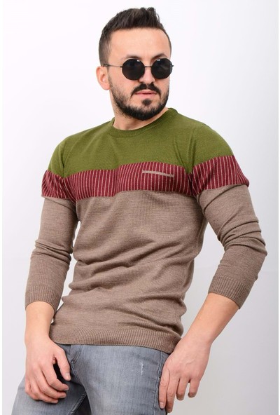 Edwox Erkek Slim Fit Triko Bisiklet Yaka Kazak Yeşil TR151 Edwox Erkek Slim Fit Triko Bisiklet Yaka Kazak Yeşil TR151