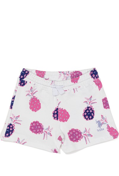 U.S. Polo Assn. Kız Çocuk Beyaz Örme Şort 50251922-VR013