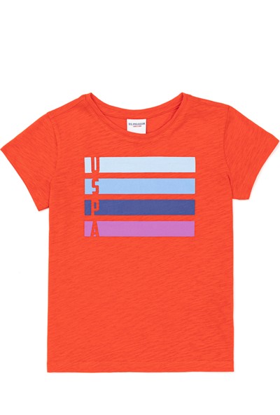 U.S. Polo Assn. Kız Çocuk Risk Red T Shirt Basic 50253146-VR213