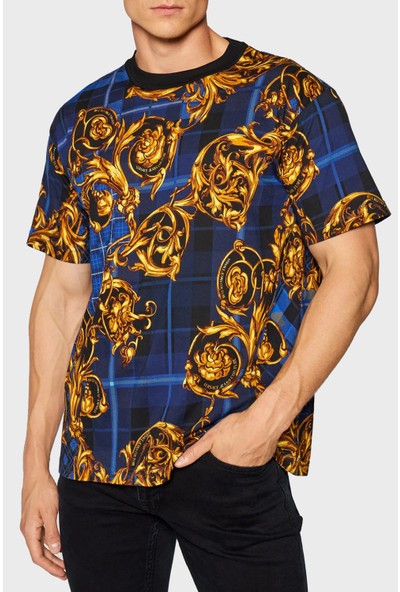 Versacejeans Couture Regular Fit Bisiklet Yaka Pamuklu T Shirt Erkek T Shirt 71GAH6R6 JS025 G42