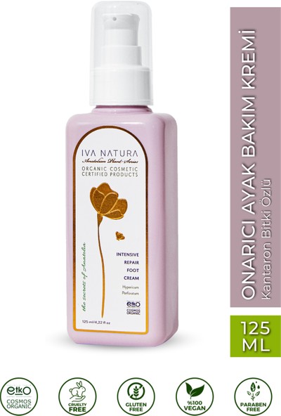 IVA NATURA Organik Yoğun Onarım Ayak Bakım Kremi Kantaron Özlü 125 ML IVA NATURA Organik Yoğun Onarım Ayak Bakım Kremi Kantaron Özlü 125 ML