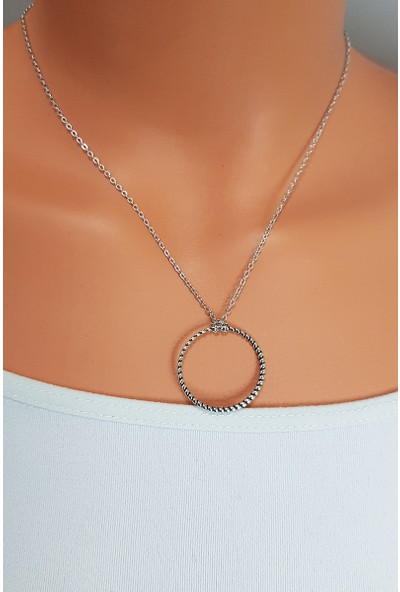 Tonstyle TS001701 Jour Yuvarlak 925 Ayar Gümüş Tasarım Kadın Kolye