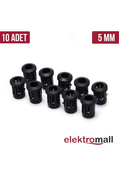Elektromall 5mm LED Yuvası Plastik - 10 Adet Elektromall 5mm LED Yuvası Plastik - 10 Adet