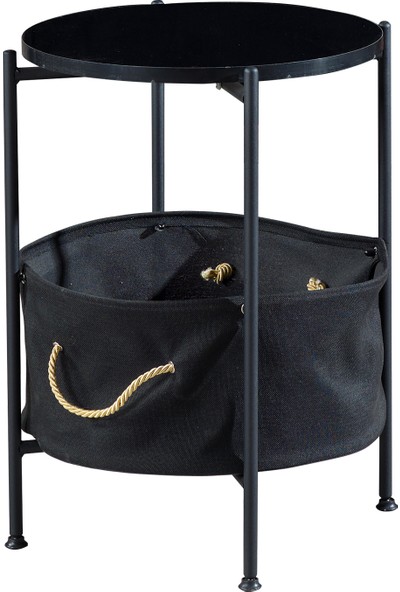 Kalem Mağaza Premium Siyah Geniş Çantalı Sehpa