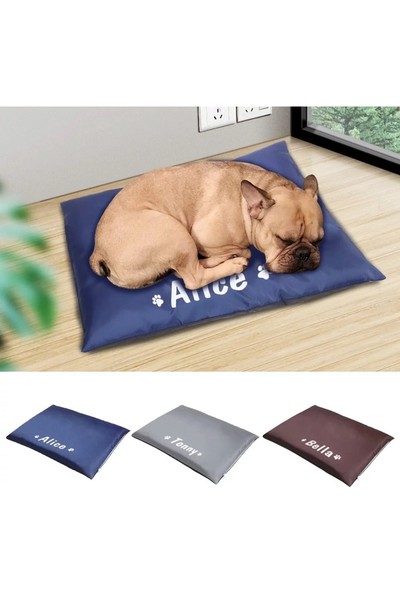 Patimio Isme Özel Kedi ve Köpek Yatağı Fermuarlı Yıkanabilir Mavi Patimio Isme Özel Kedi ve Köpek Yatağı Fermuarlı Yıkanabilir Mavi