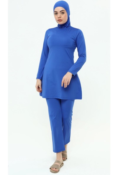 Estiva Kadın Tam Kapalı Düz Tesettür Mayo