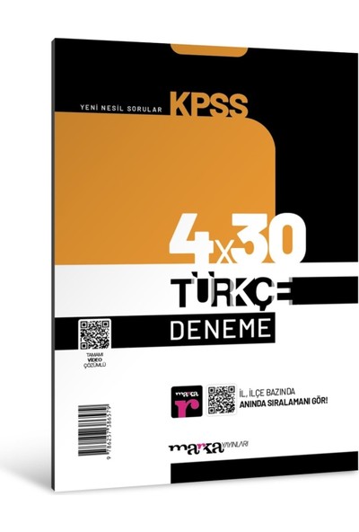 Marka Yayınları KPSS Türkçe 4X30 Deneme Tamamı Video Çözümlü (Ciltli) Marka Yayınları KPSS Türkçe 4X30 Deneme Tamamı Video Çözümlü (Ciltli)