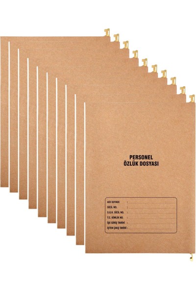 Tuna Metal Askılı Personel Özlük Dosyası 8 Yapraklı 10'lu Paket
