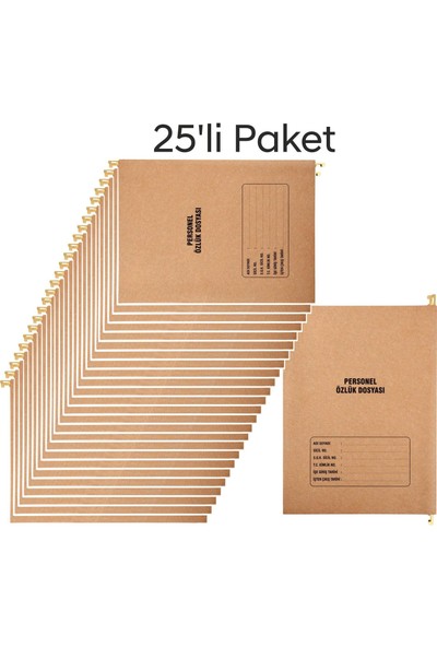Tuna Metal Askılı Personel Özlük Dosyası 8 Yapraklı 25'li Paket