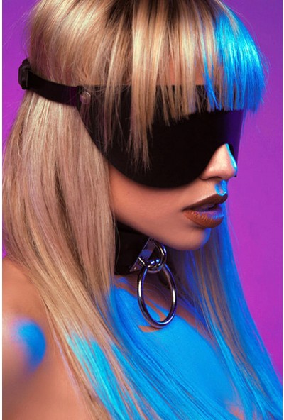 Pembe Avm Fantezi Deri Gözlük Maske Tasma