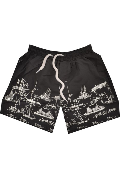 Çita Erkek Gemi Desenli Yan Cepli Bağcıklı Şort