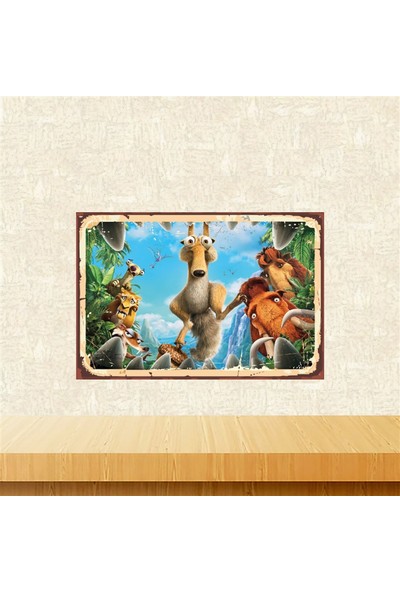 Buz Devri Tasarımlı 20-30 cm Retro Ahşap Tablo TKFX5636 Buz Devri Tasarımlı 20-30 cm Retro Ahşap Tablo TKFX5636