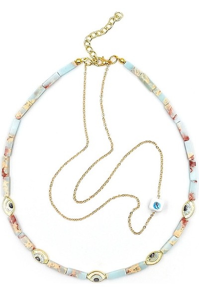 Artikel Minimal Göz Açık Mavi Kırçıllı Sedef Taş, Nazar Boncuk Kolye Seti Artikel Minimal Göz Açık Mavi Kırçıllı Sedef Taş, Nazar Boncuk Kolye Seti