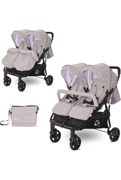 Lorelli Duo Ikiz Bebek Arabası - Grey Dots Lorelli Duo Ikiz Bebek Arabası - Grey Dots